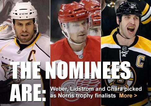 Chara, Lidstrom, Weber Norris finalists