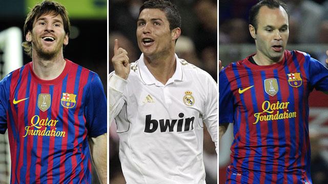 Messi, Ronaldo & Iniesta up for UEFA award