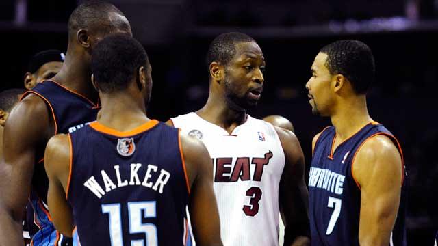 D-Wade delivers low blow to Bobcats guard