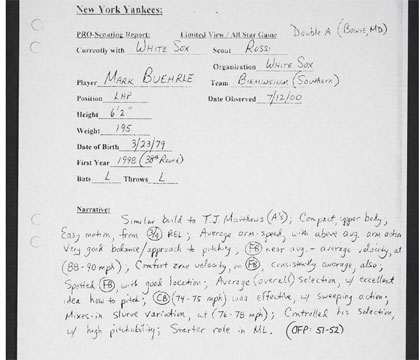 Old scouting reports on Blue Jays pitchers