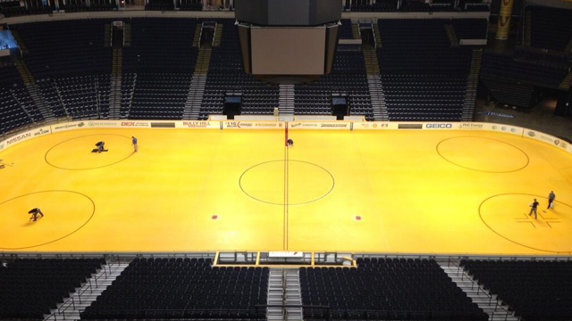 Trending: Nashville Predators paint ice yellow