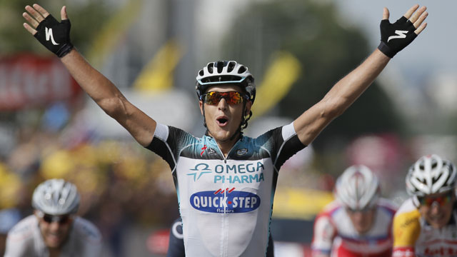 Trentin wins hilly 14th stage of Tour de France