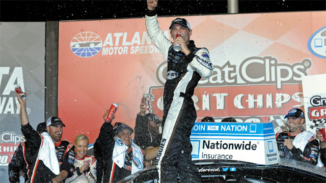 Harvick holds on for win at Atlanta Nationwide