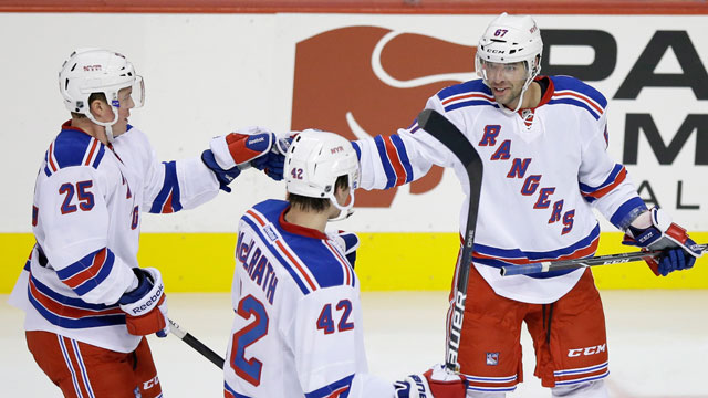 Brassard leads Rangers to victory over Flyers