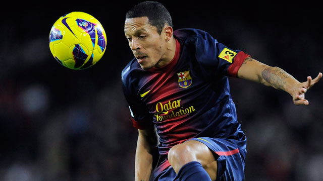 Barcelona’s Adriano out with injured ankle