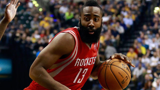 Harden injures right elbow in Rockets’ OT loss
