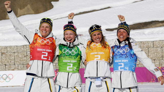 Sweden rallies for gold in cross-country relay