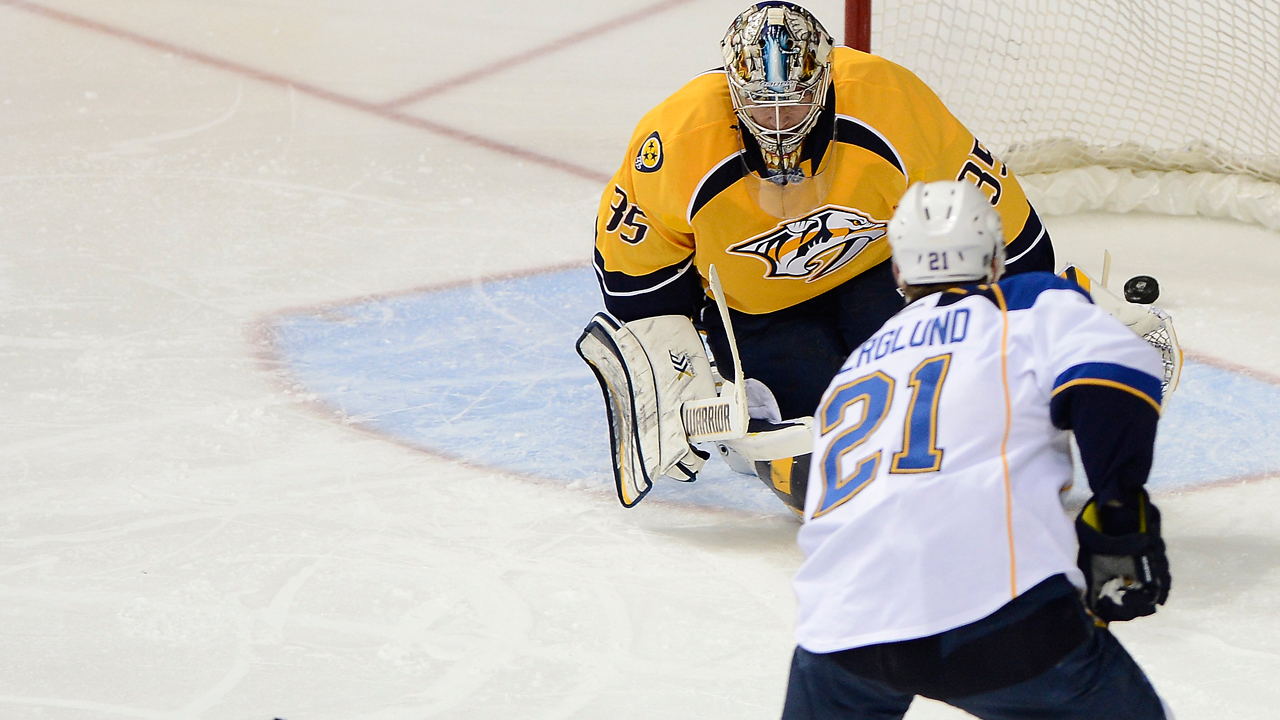 Berglund scores twice to lead Blues past Preds