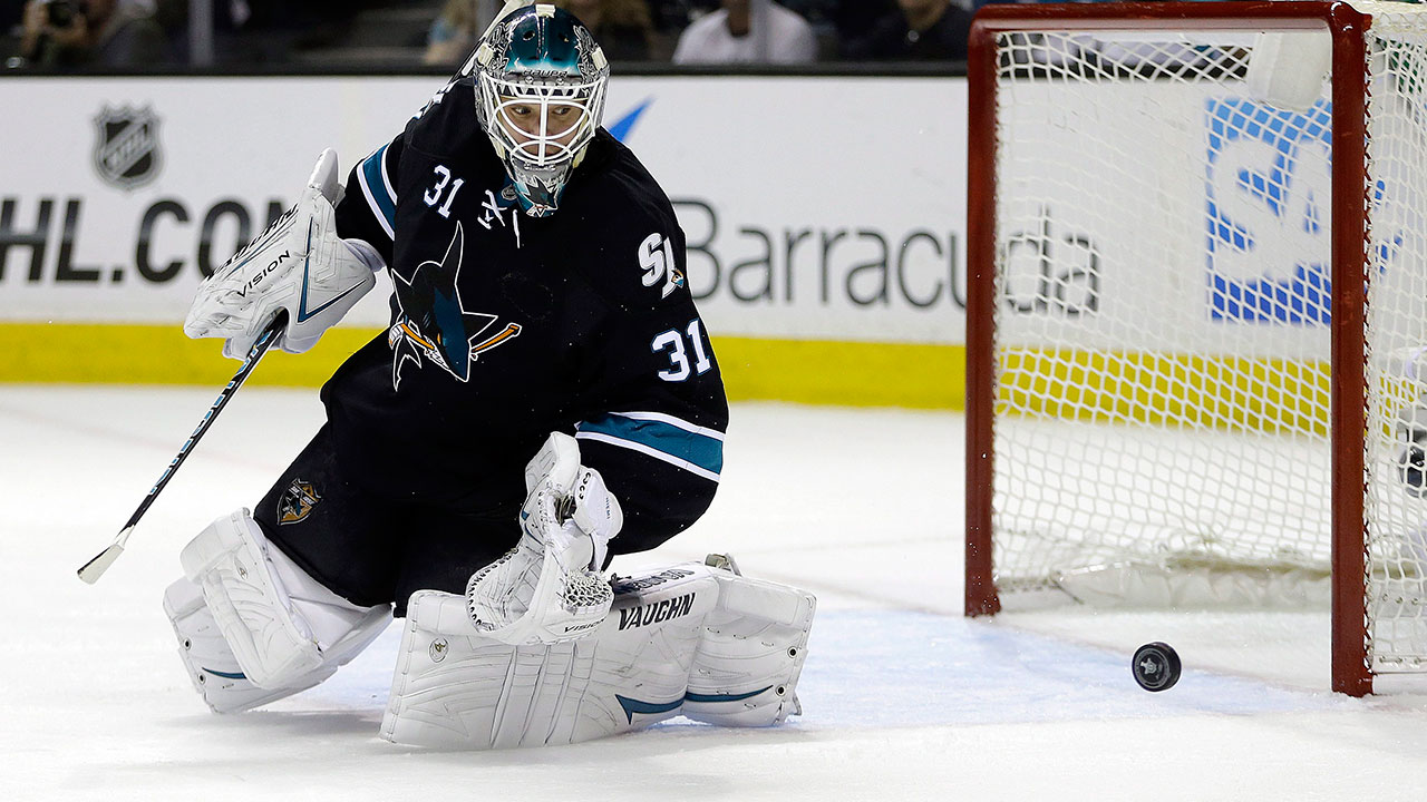 Niemi starts, Vlasic out for Sharks in Game 7