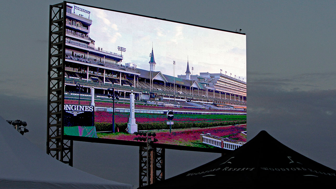 Gigantic video board makes Derby debut