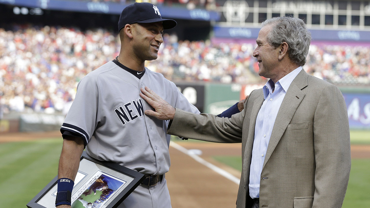 Jeter honoured by George W. Bush, Rangers