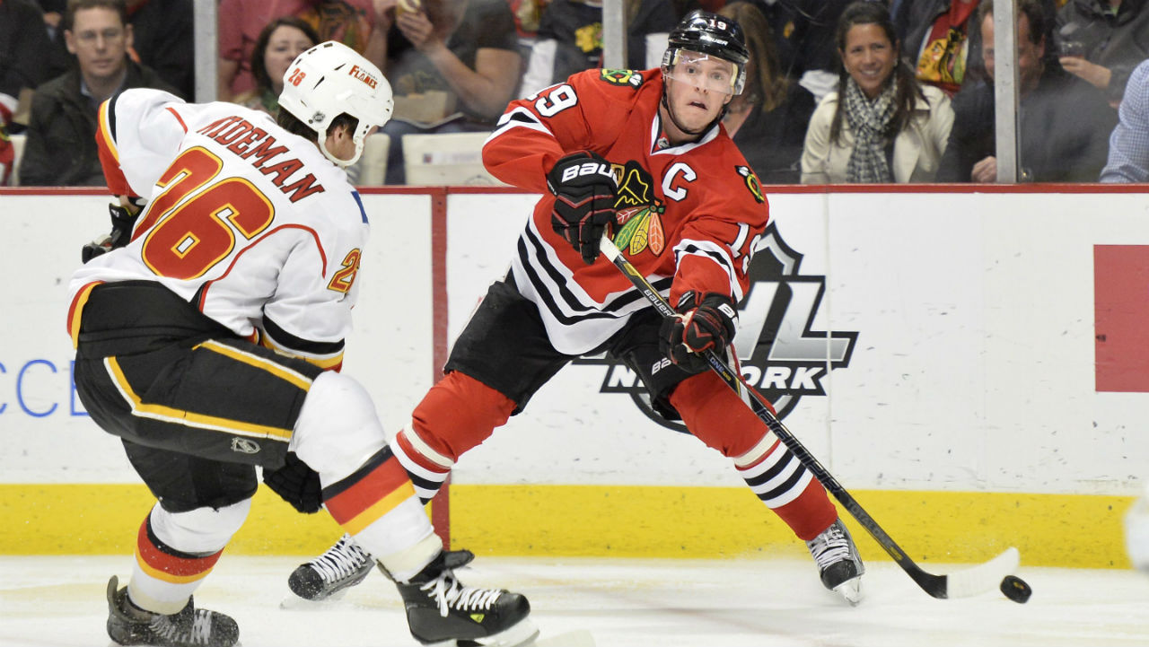 Blackhawks hand Flames fifth straight loss