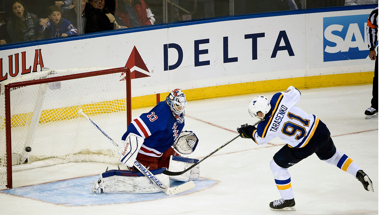 Tarasenko scores highlight goal, Blues top Rangers