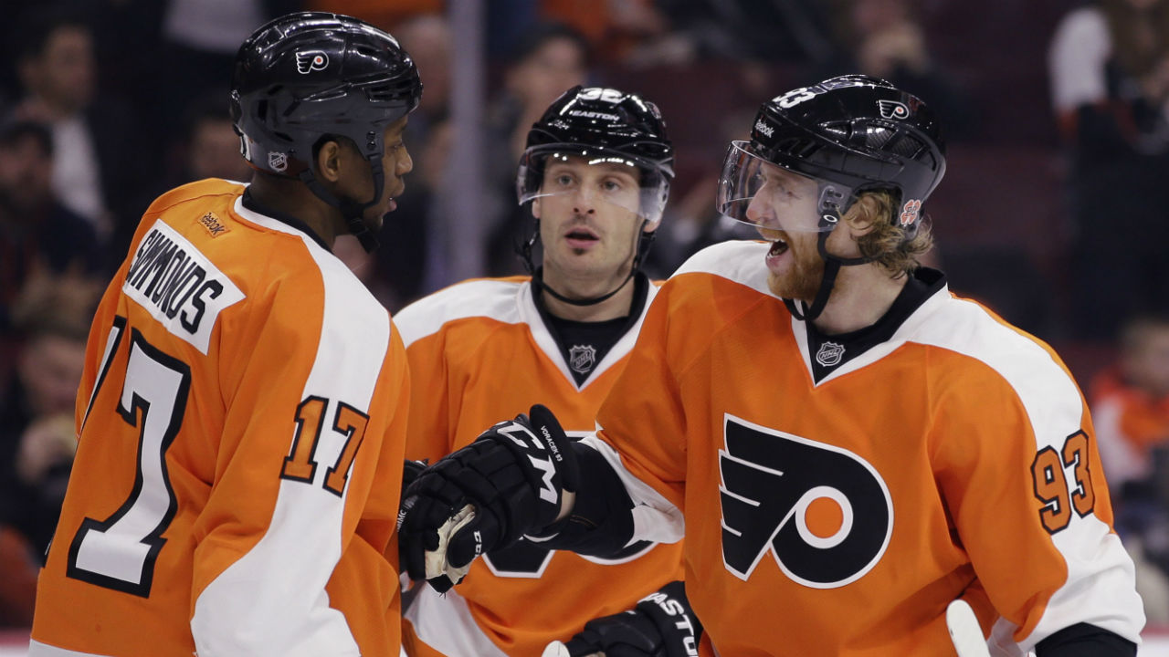 Flyers score seven on Howard to rout Red Wings