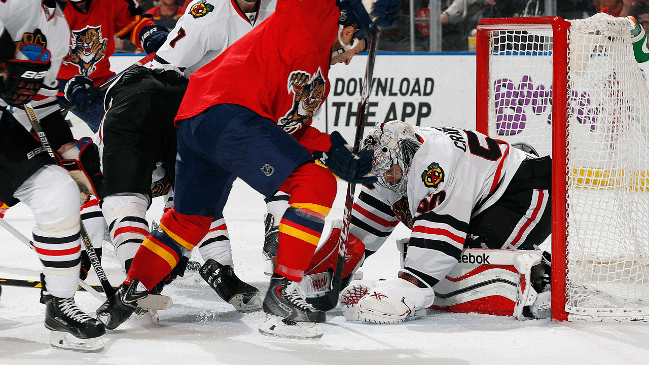 Crawford stops 20 as Blackhawks blank Panthers