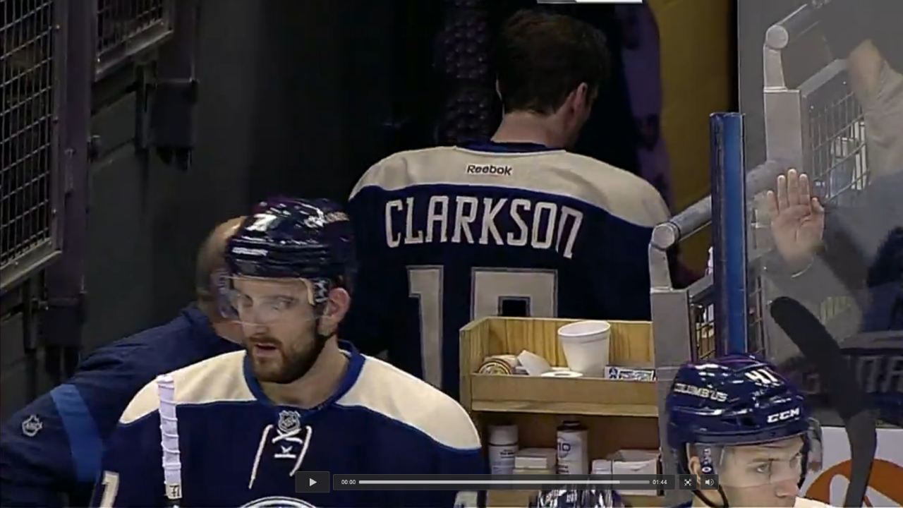 Clarkson gets 10-minute misconduct, suffers injury