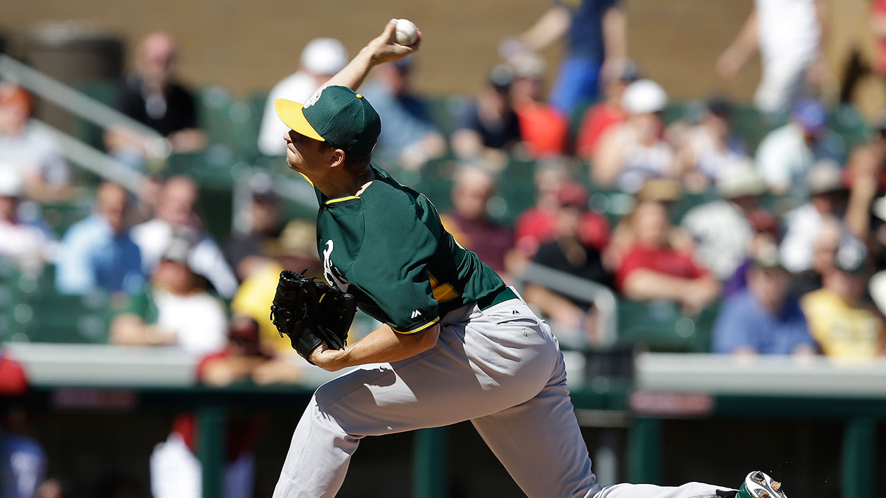 A’s Graveman makes early bid for rotation spot