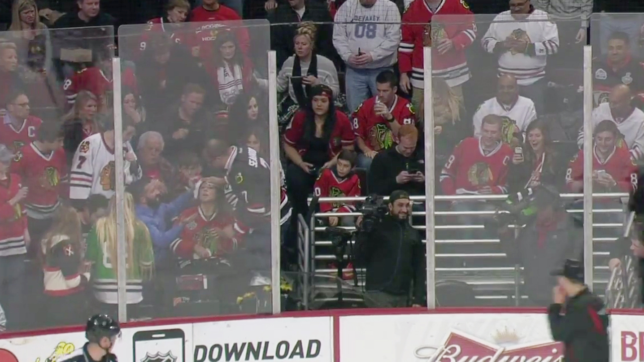 Hockey Fans Behind Glass