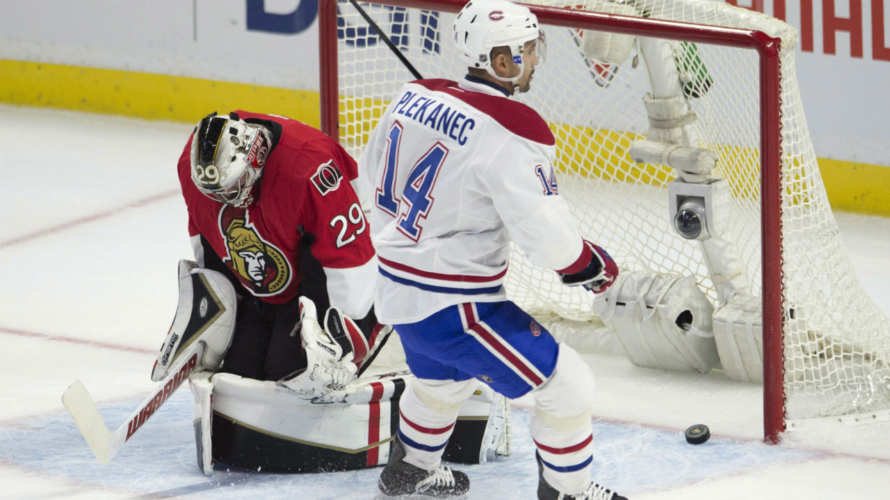 Plekanec scores twice to lead Canadiens over Senators