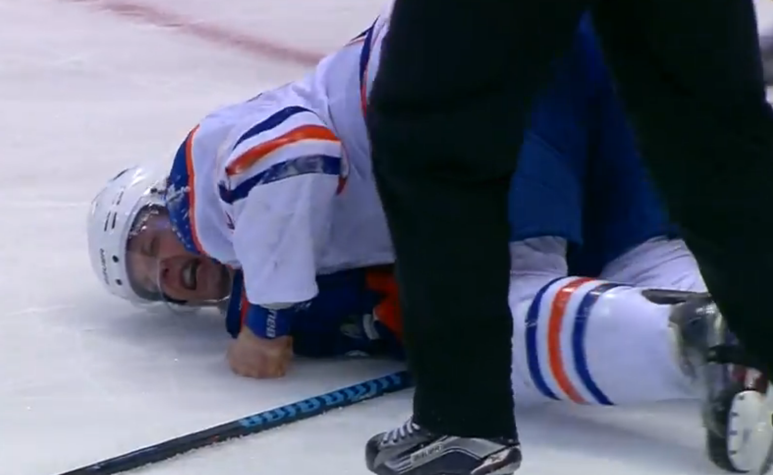 Hendricks hit in groin with puck: a pictorial history