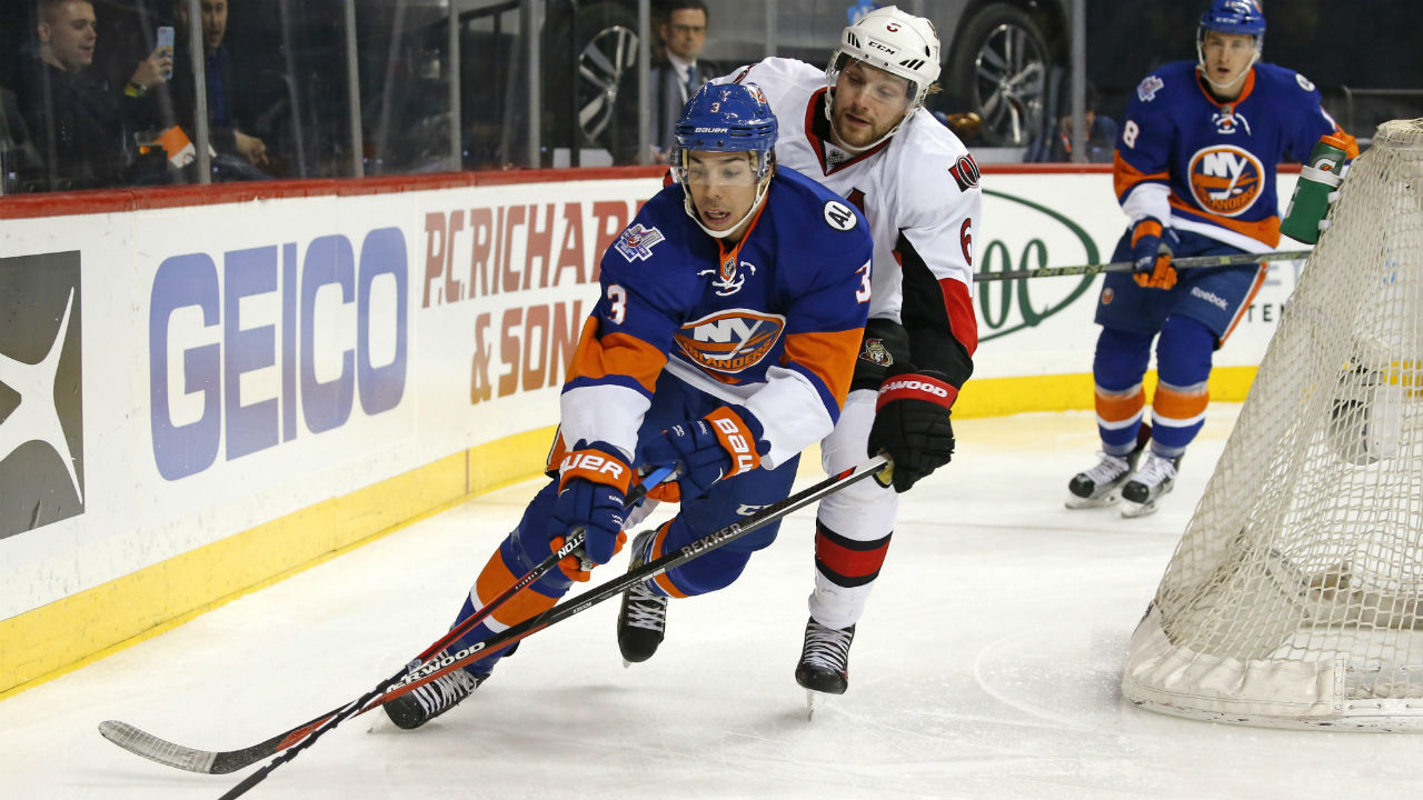 Flames acquire defenceman Travis Hamonic from Islanders