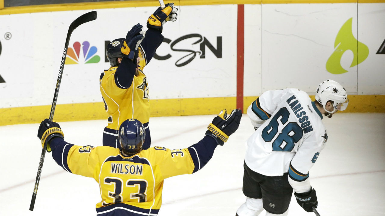 Fisher, Predators edge Sharks in 3OT to tie series 2-2