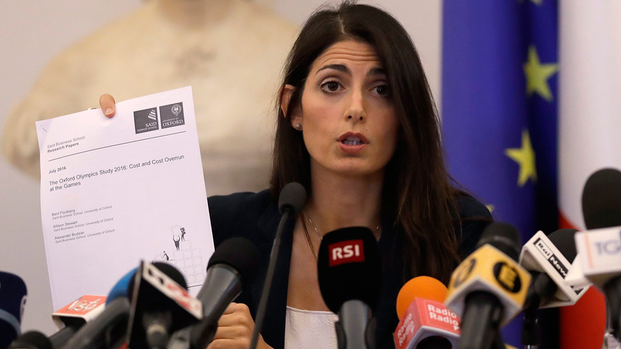 Rome mayor Virginia Raggi rejects 2024 Olympic bid