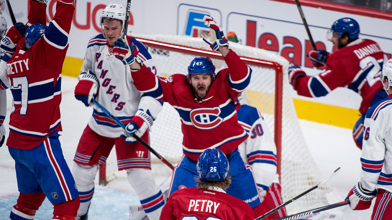 Radulov scores OT winner, Canadiens beat Rangers to tie series