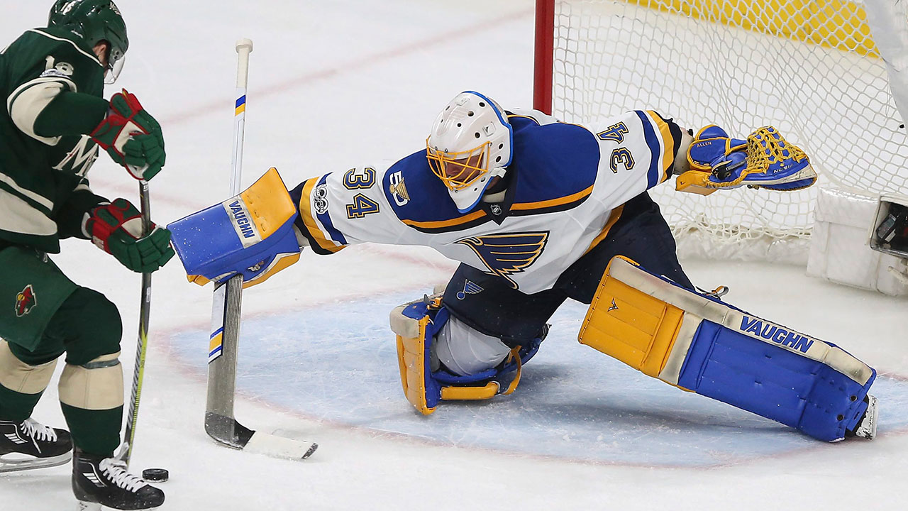 Blues goaltender Jake Allen out at least 10-14 days with back spasms