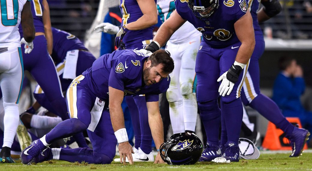 Ravens quarterback Joe Flacco hurt on tackle by Dolphins - Sportsnet.ca