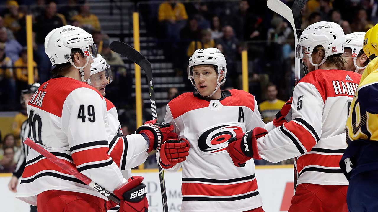 Hanifin and Hurricanes start fast in win over Predators