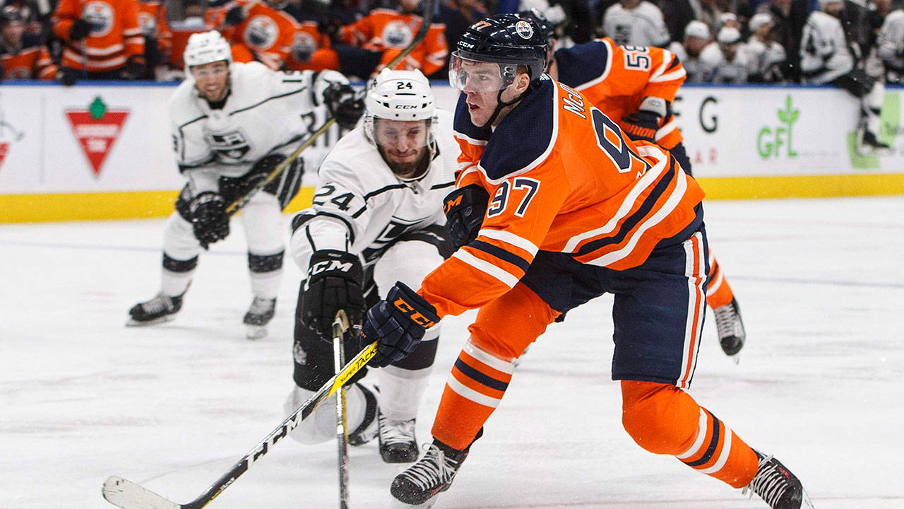 McDavid scores twice to take over scoring lead as Oilers beat Kings
