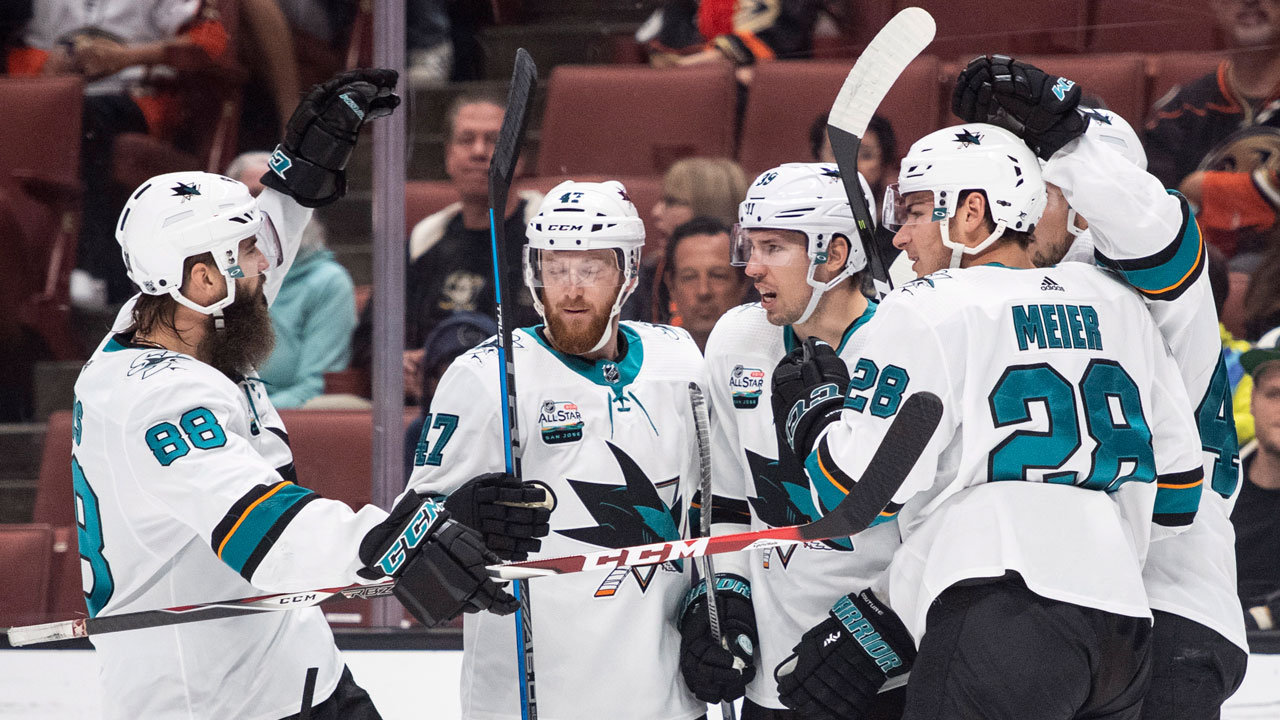 Meier scores twice including OT winner to lift Sharks past Ducks