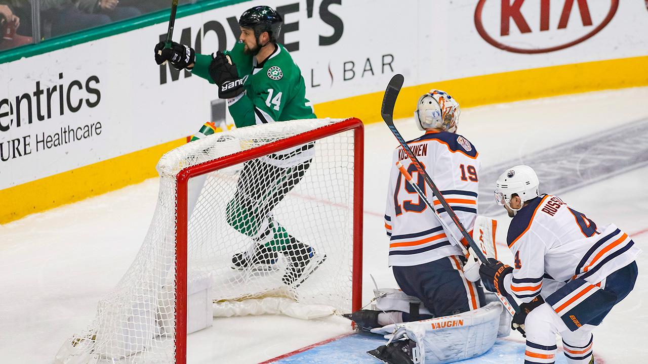 Benn’s 5th goal in 6 games helps Stars beat Oilers
