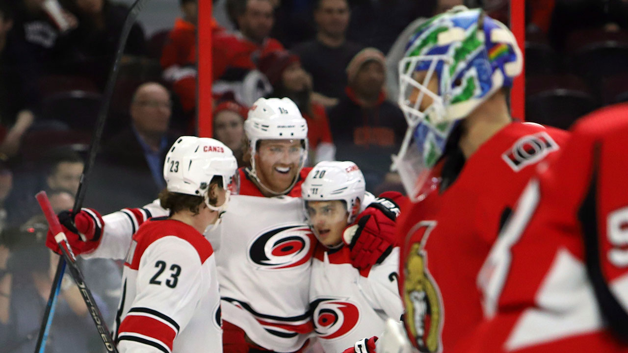 Senators losing skid stretches to 8 games after loss to Hurricanes