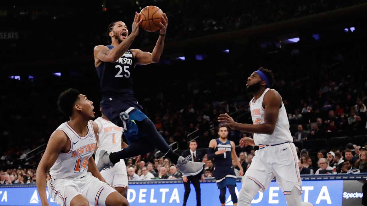 Wolves overcome Towns’ first absence, beat Knicks