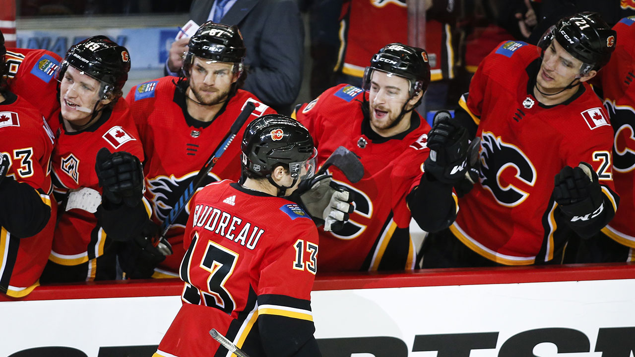 Gaudreau has career-high six points in Flames’ win over Devils