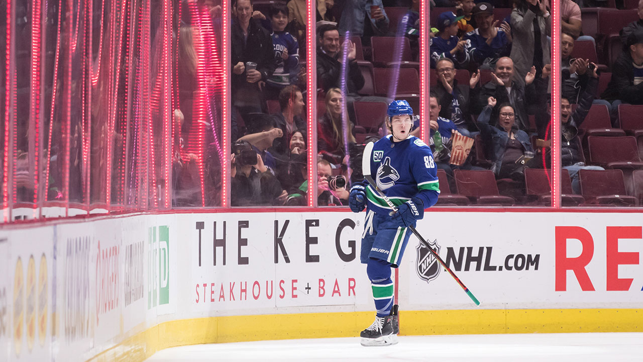 Gaudette puts competition on notice, but in tough for spot on Canucks
