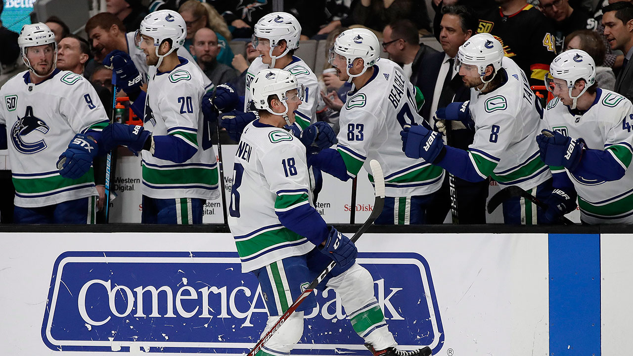Canucks begin difficult road trip with resilient win over Sharks