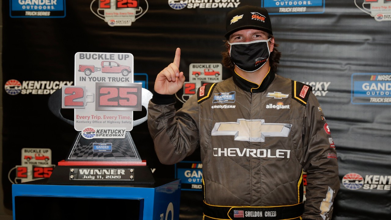 Sheldon Creed wins rain-shortened Trucks race at Kentucky Speedway