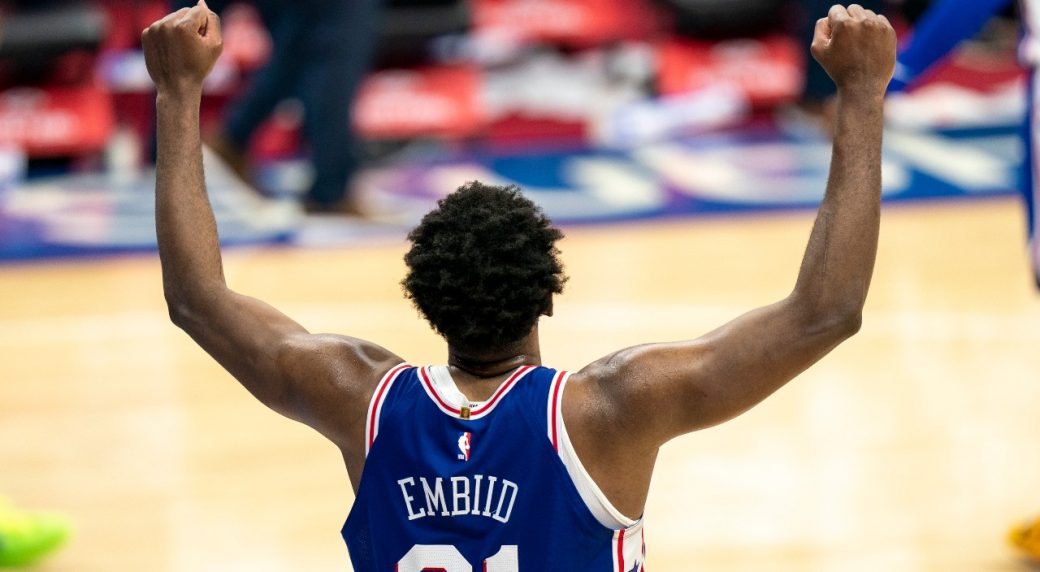 Embiid scores 45, Mathias puts 76ers past Heat in OT