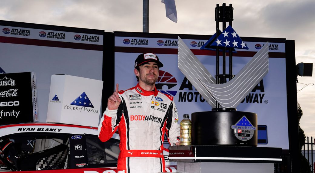 Blaney wins at Atlanta after Larson fades on old tires