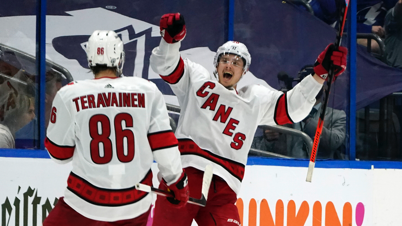 Aho goes toe to toe with Kucherov to drag Hurricanes back into series ...