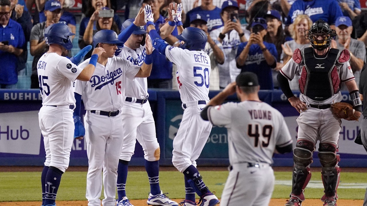 Dodgers tie franchise record with eight homers, score 22 over ...