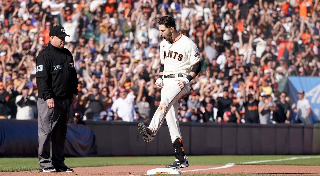 Duggar's 2-run triple helps Giants hold off Dodgers for NL West lead