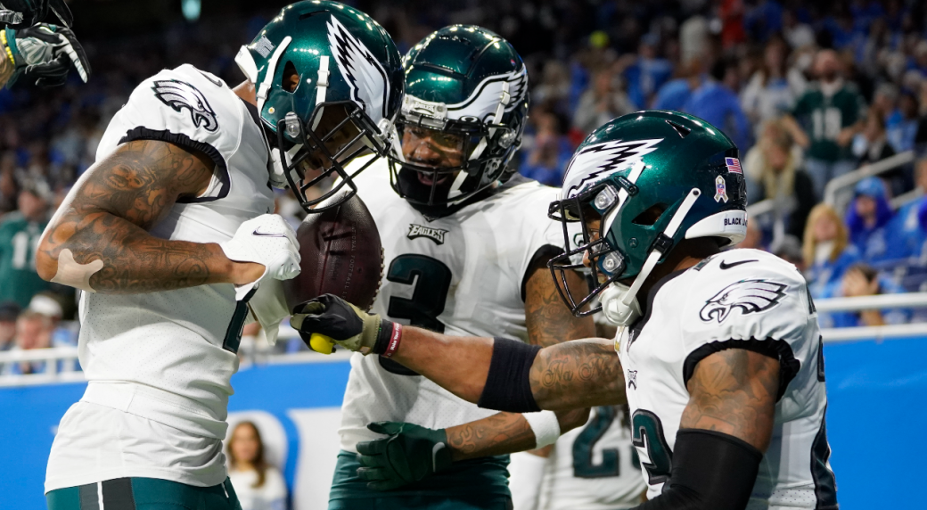 Eagles run for 4 TDs in big victory over winless Lions
