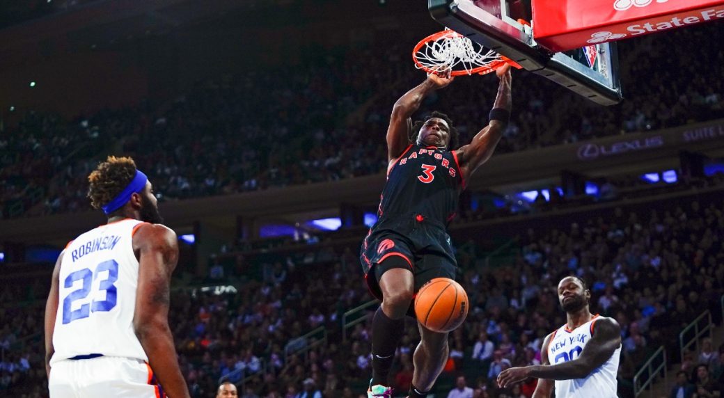 Raptors' OG Anunoby could be out 'a while' with hip pointer