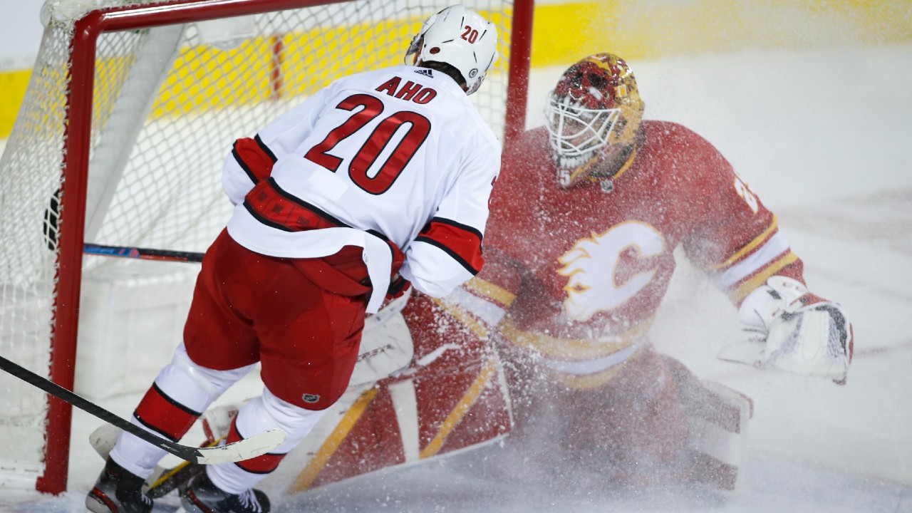 Aho scores second goal in overtime to lead Hurricanes over Flames ...