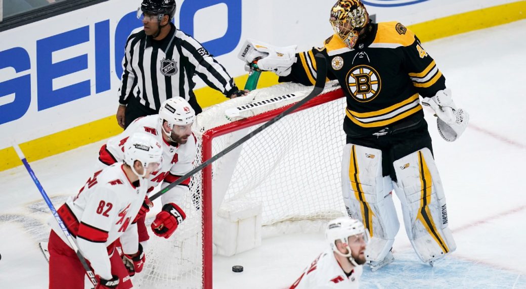 Rask gives up five in the first, Hurricanes roll past Bruins in Slavin ...