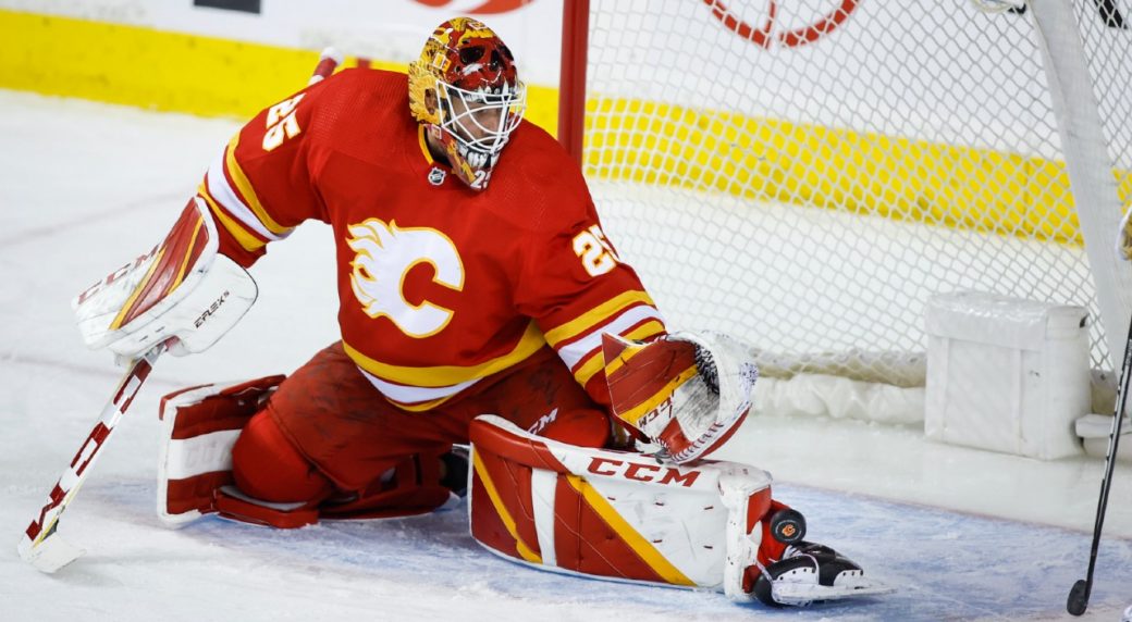 Markstrom grabs eighth shutout to help Flames rout Golden Knights